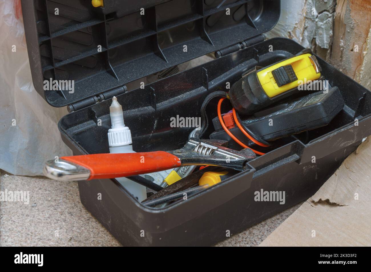 Various hand tools in the tool box Stock Photo - Alamy