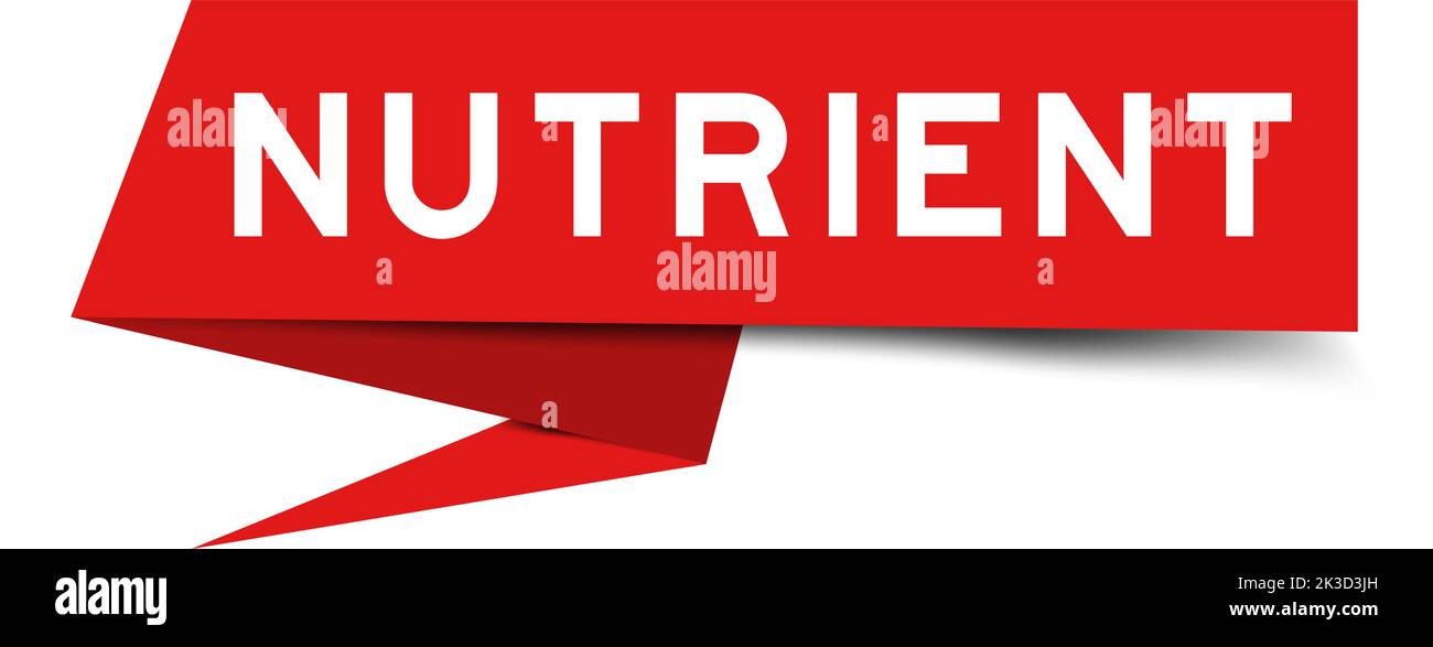 Red color speech banner with word nutrient on white background Stock ...