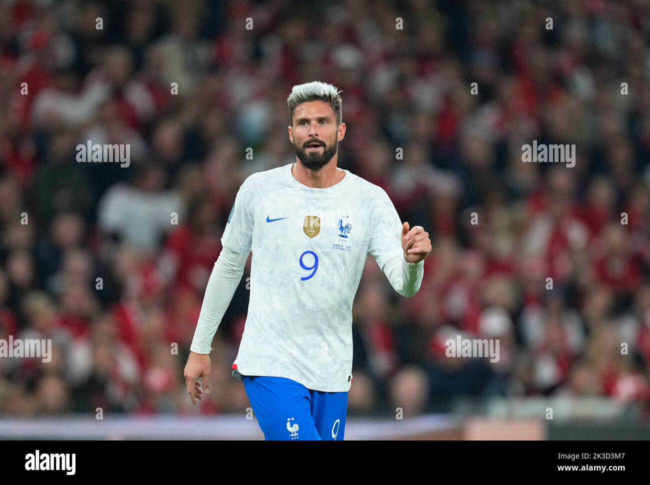 Parken, Copenhagen, Denmark. 25th Sep, 2022. Olivier Giroud (France ...