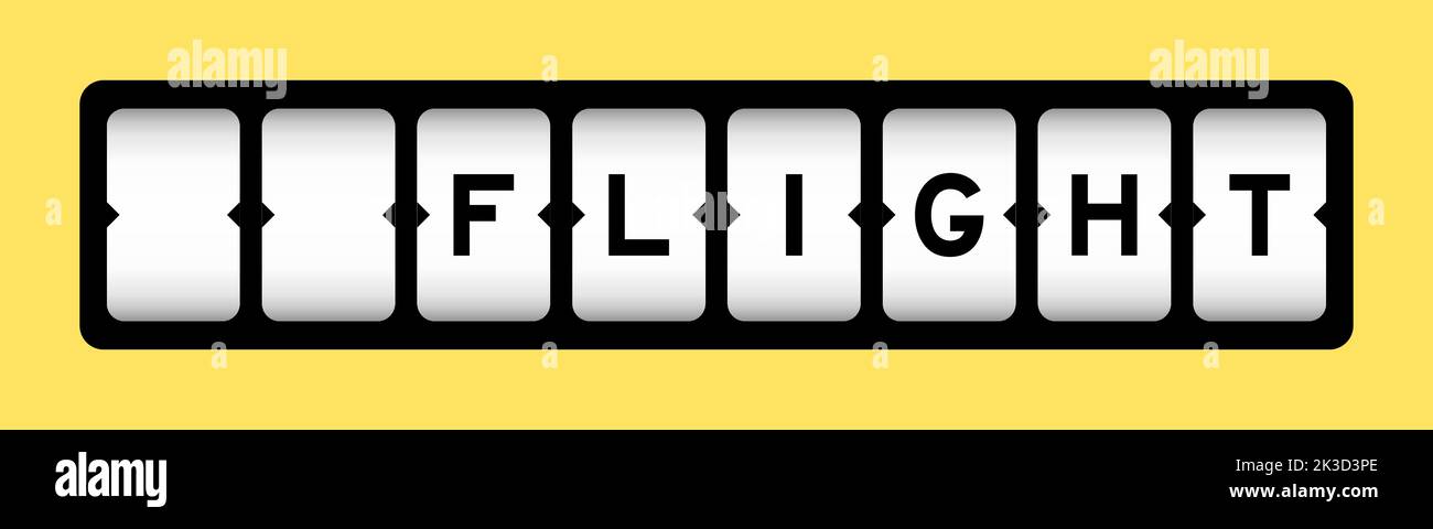 Black color in word flight on slot banner with yellow color background ...