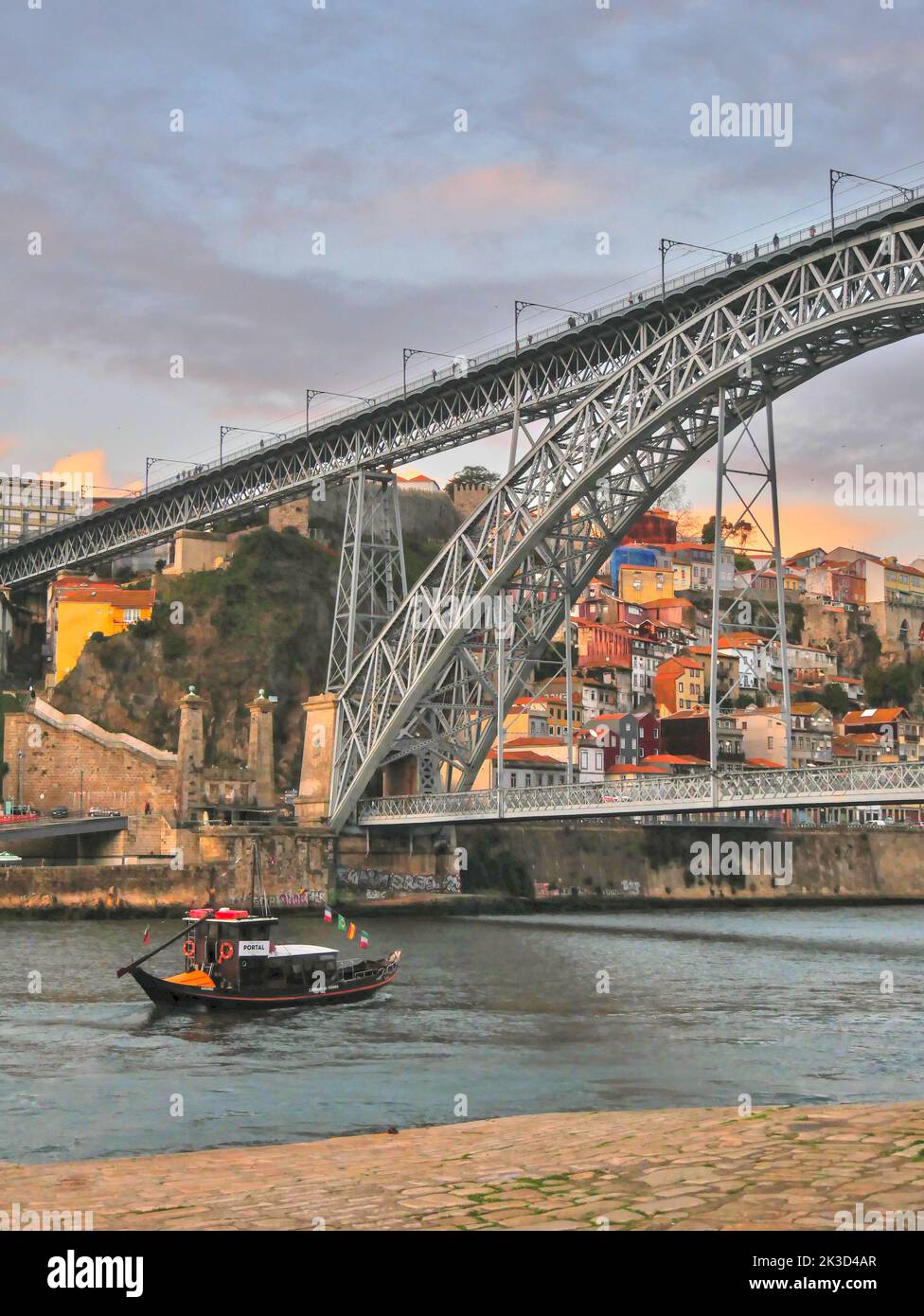 Architecture and streets of Porto, Portugal, colorful city with various ...