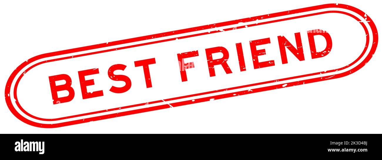 Grunge red best friend word rubber seal stamp on white background Stock ...