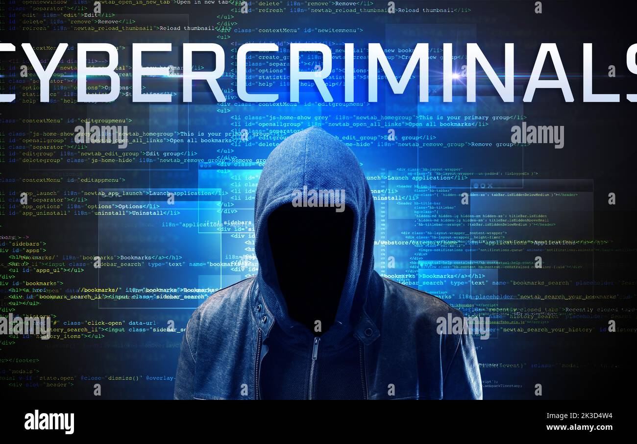 Faceless hacker on code background Stock Photo - Alamy