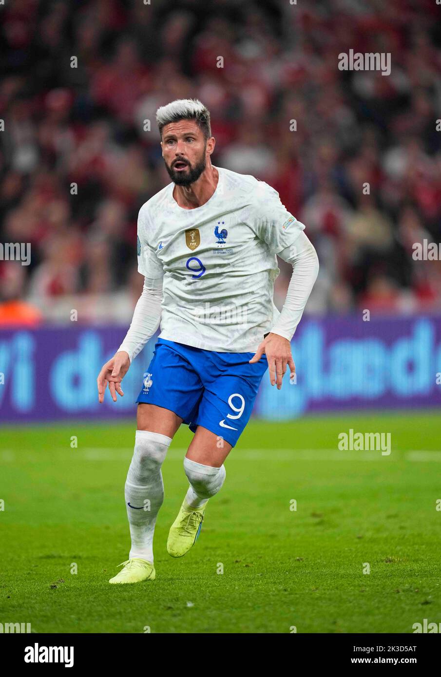 Parken, Copenhagen, Denmark. 25th Sep, 2022. Olivier Giroud (France ...