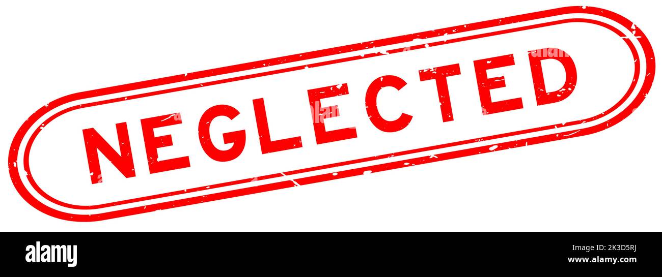 Grunge red neglected word rubber seal stamp on white background Stock ...