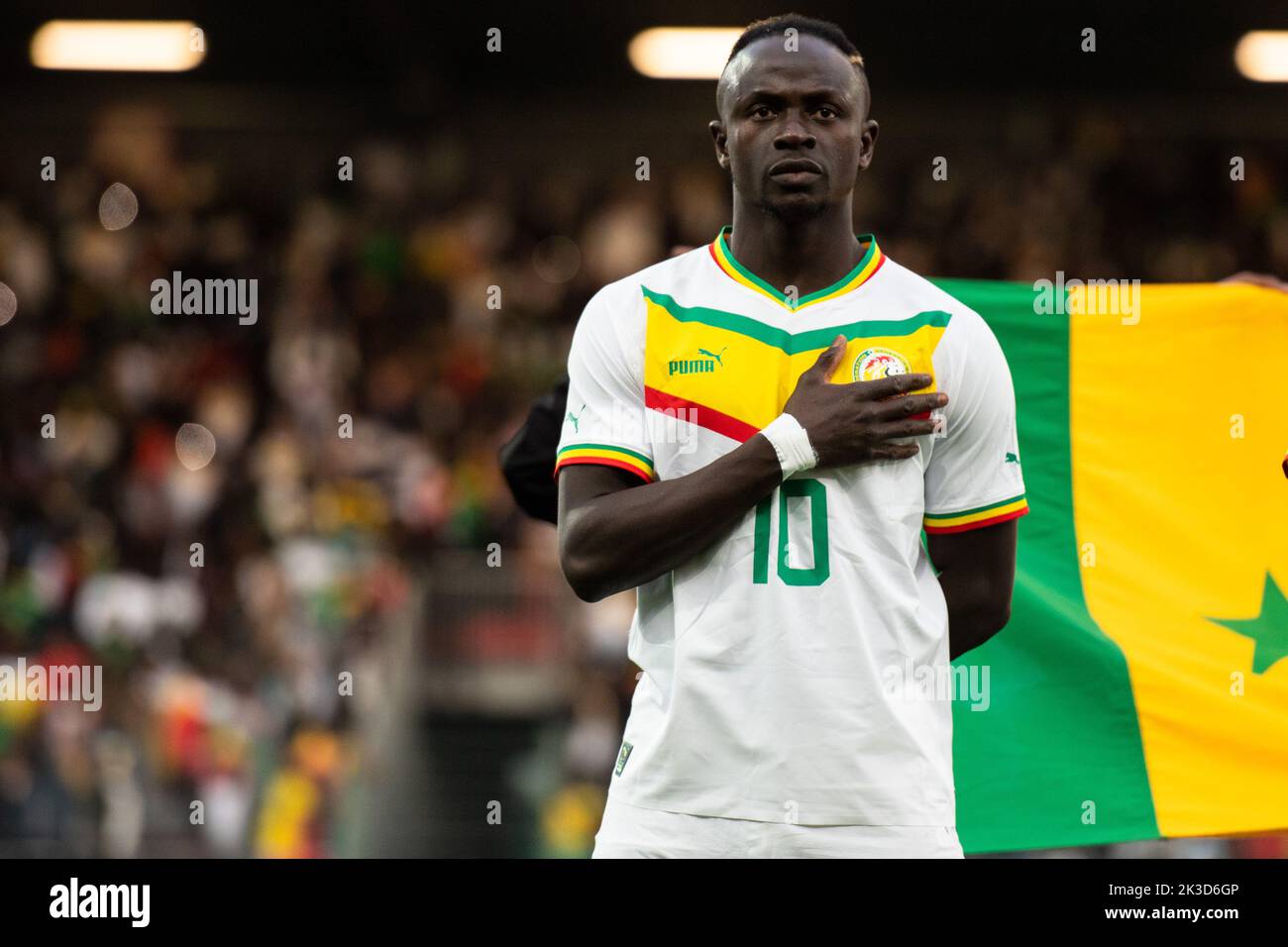 ORLEANS, FRANCE - SEPTEMBER 24: Sadio Mane of Senegal look on as the ...