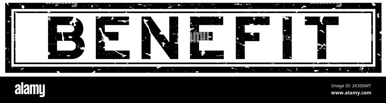 Grunge black benefit word square rubber seal stamp on white background ...