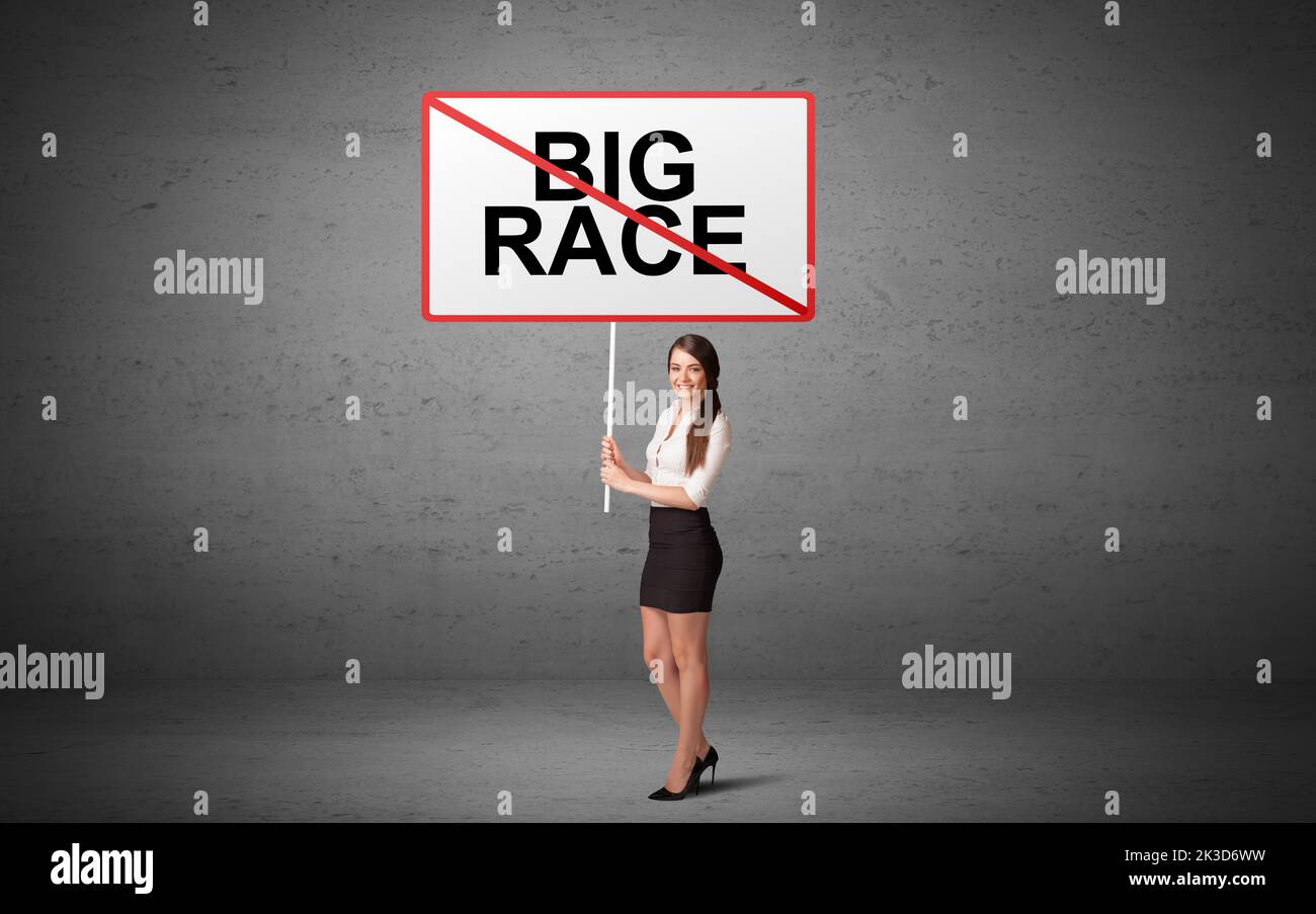 business person holding a traffic sign Stock Photo - Alamy