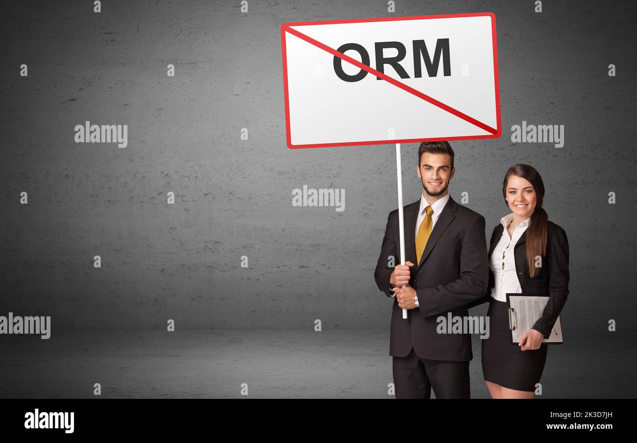 business person holding a traffic sign Stock Photo - Alamy