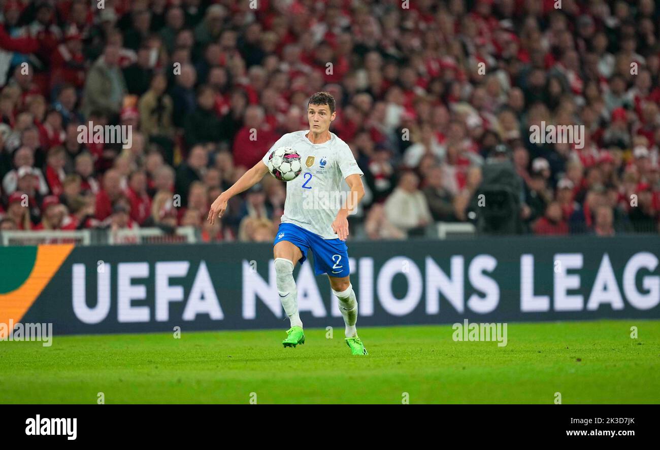 Parken, Copenhagen, Denmark. 25th Sep, 2022. Benjamin Pavard (France ...