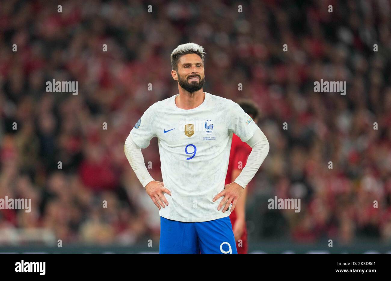 Parken, Copenhagen, Denmark. 25th Sep, 2022. Olivier Giroud (France ...