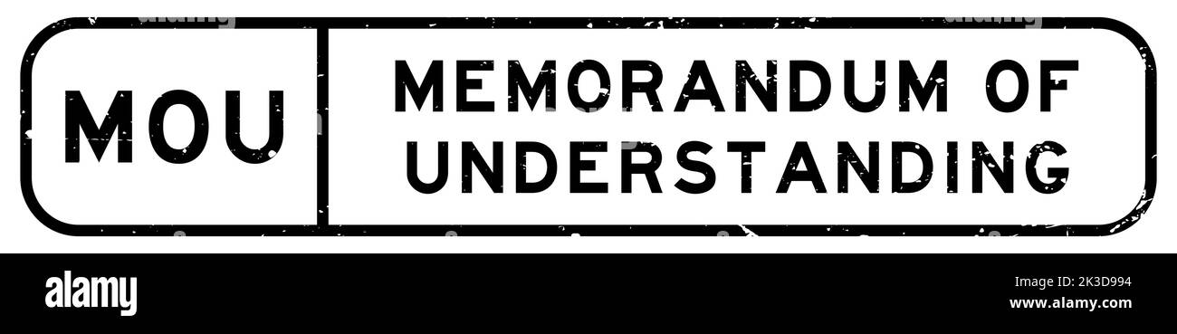Grunge black MOU memorandum of understanding word square rubber seal ...