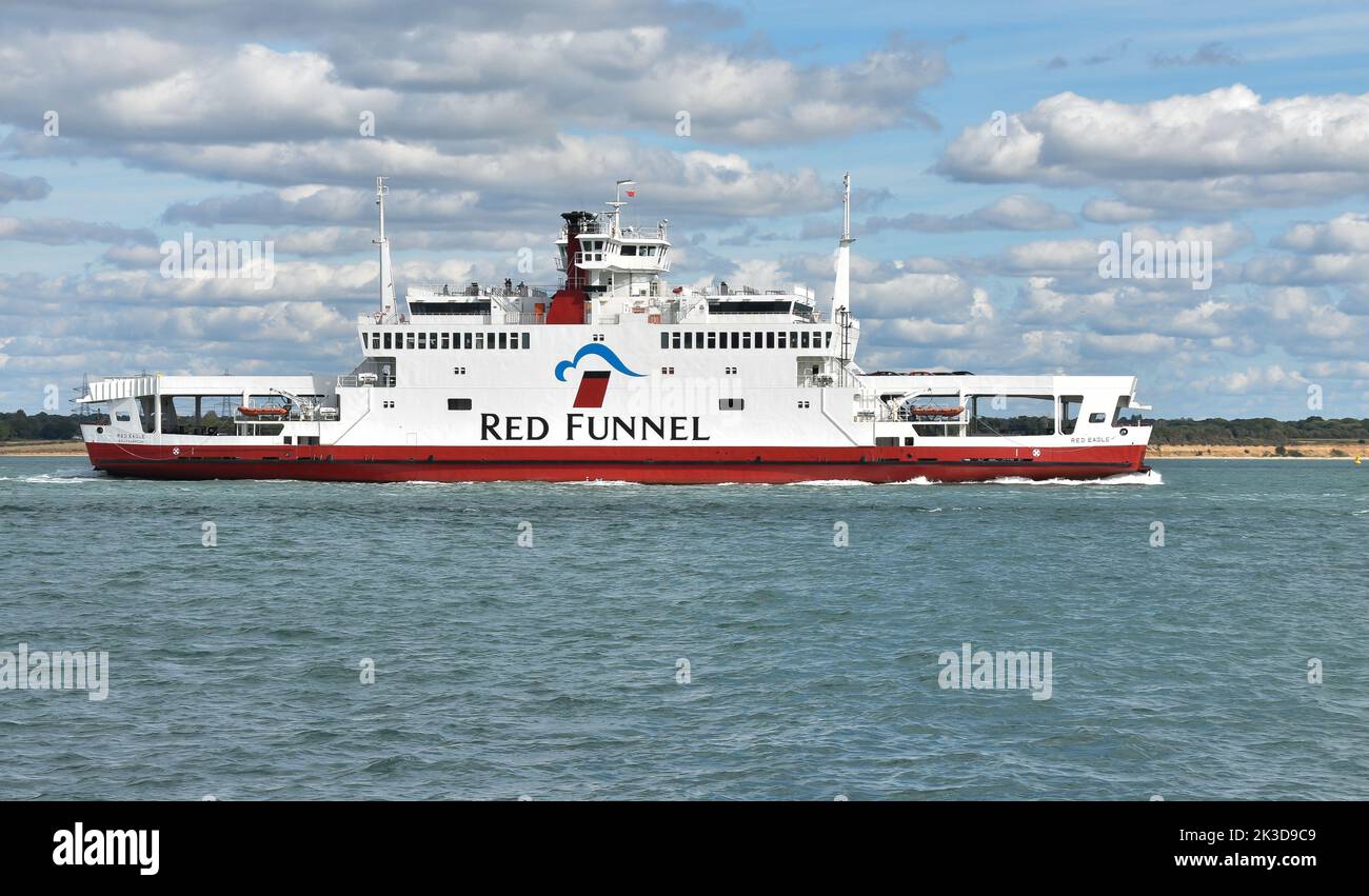 Red Funnel Boat Going Past At Calshot Beach Stock Photo - Alamy
