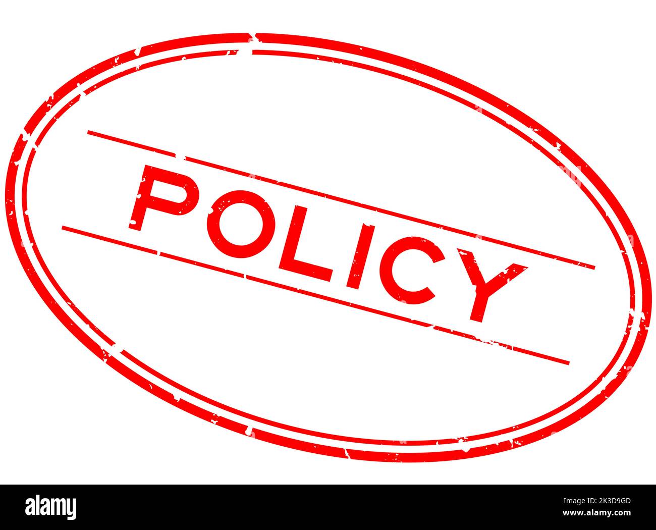 Grunge red policy word oval rubber seal stamp on white background Stock ...