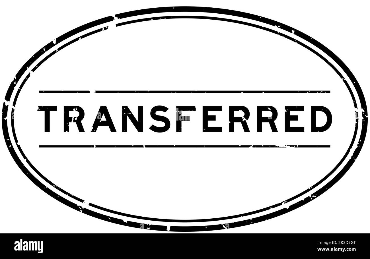 Grunge black transferred word oval rubber seal stamp on white ...