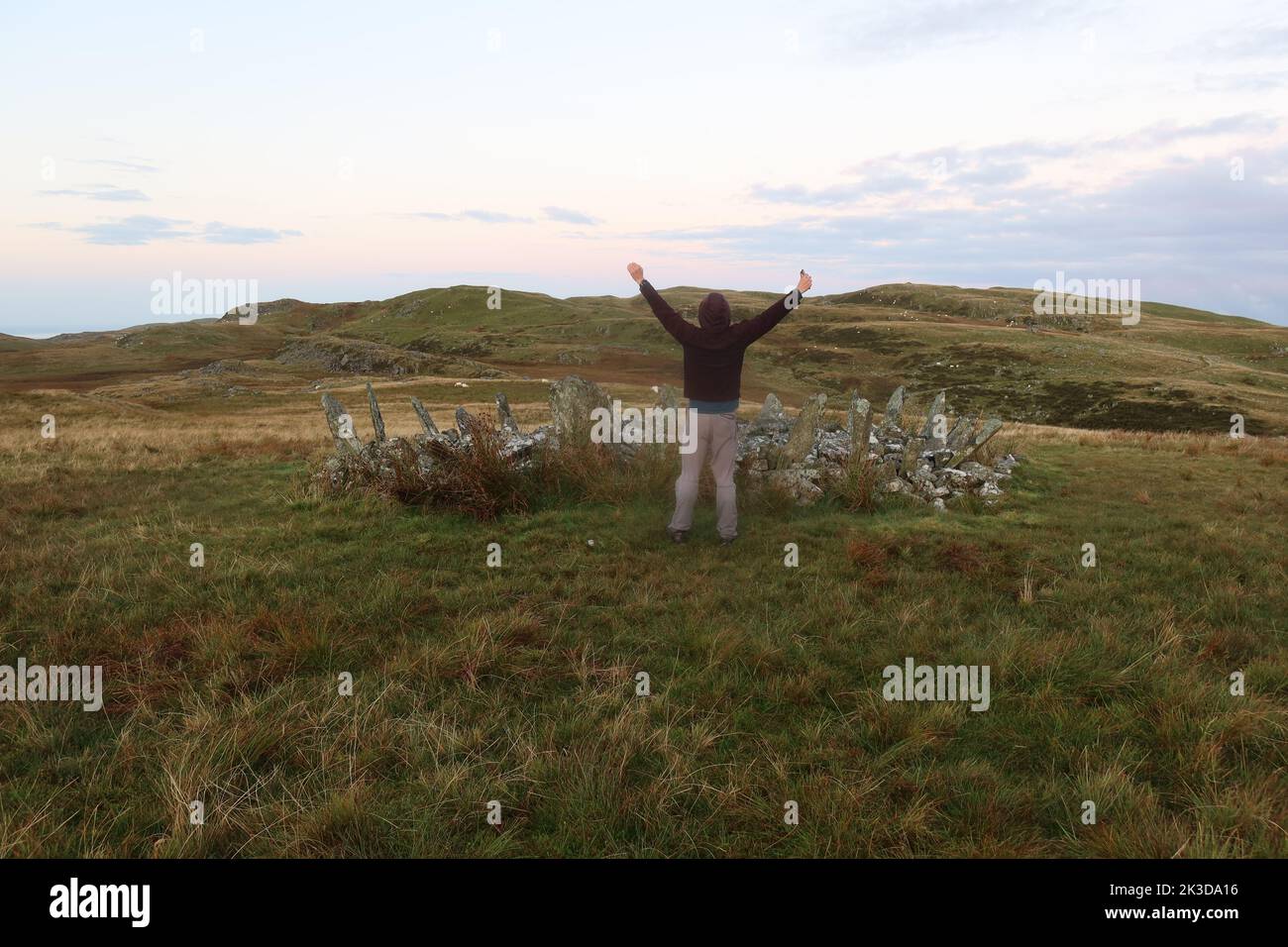 Autumn equinox at Bryn Cader Faner Cairn Circle. Snowdonia National ...