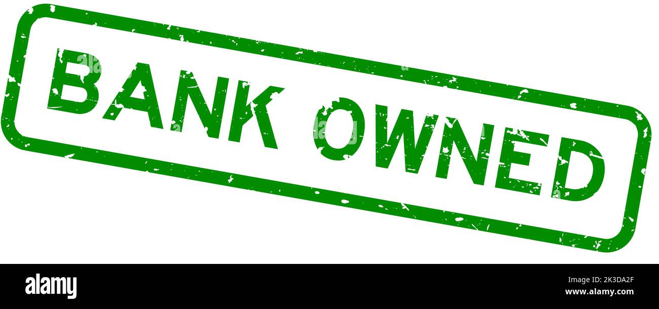 Grunge green bank owned word square rubber seal stamp on white background Stock Vector Image ...