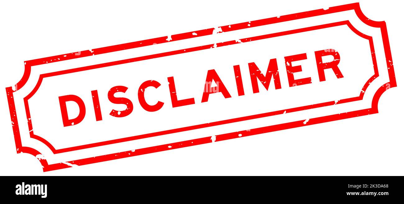 Grunge red disclaimer word rubber seal stamp on white background Stock ...