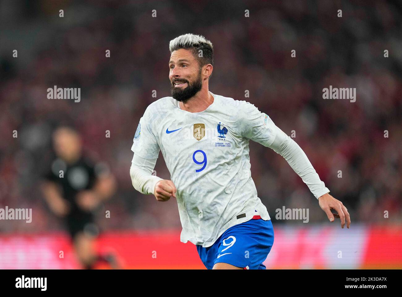 Parken, Copenhagen, Denmark. 25th Sep, 2022. Olivier Giroud (France ...