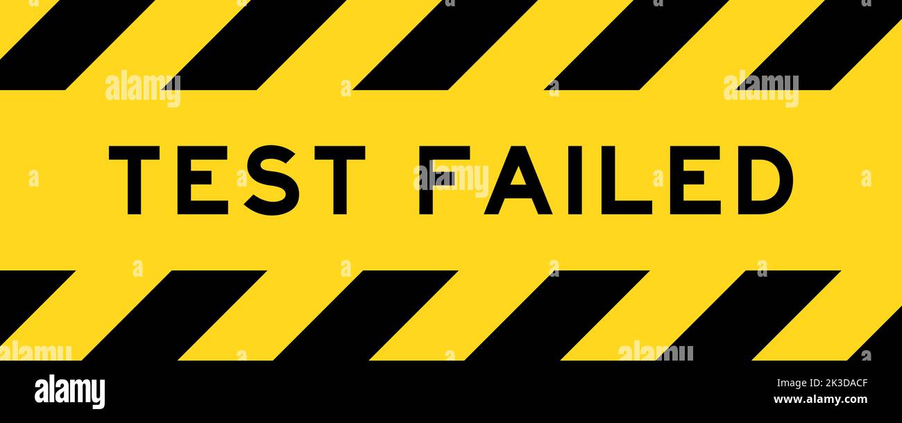 Yellow and black color with line striped label banner with word test ...