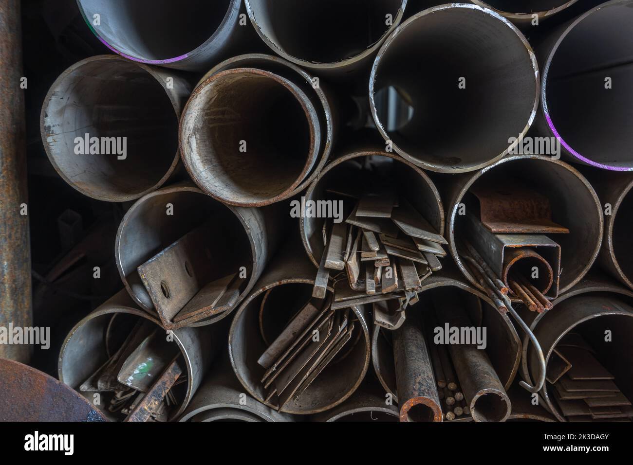 Rust and dirty stainless steel parts in the storey storage for ...