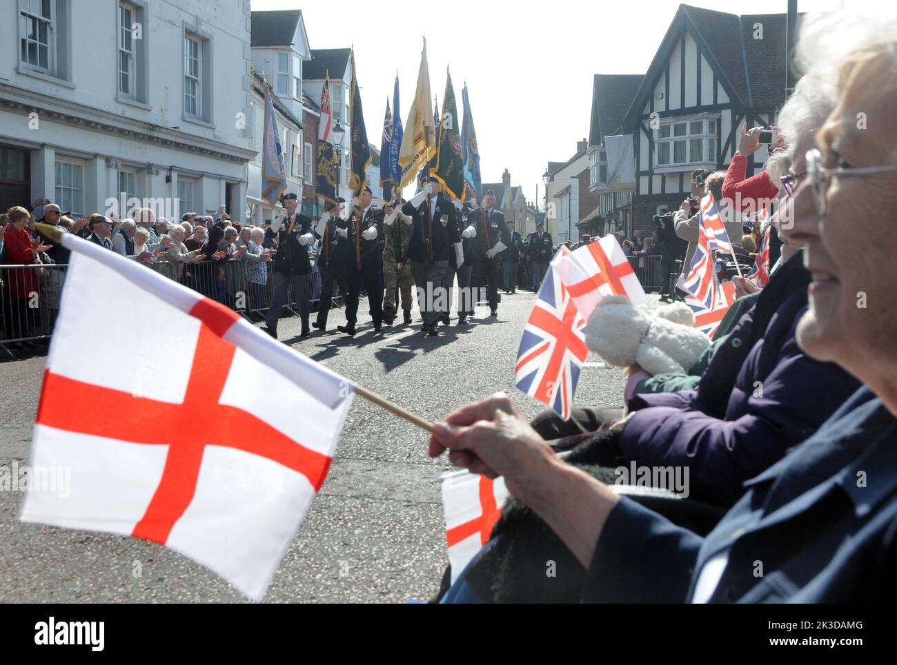 Veterans on parade at the St George,s day celebrations at Emsworth ...