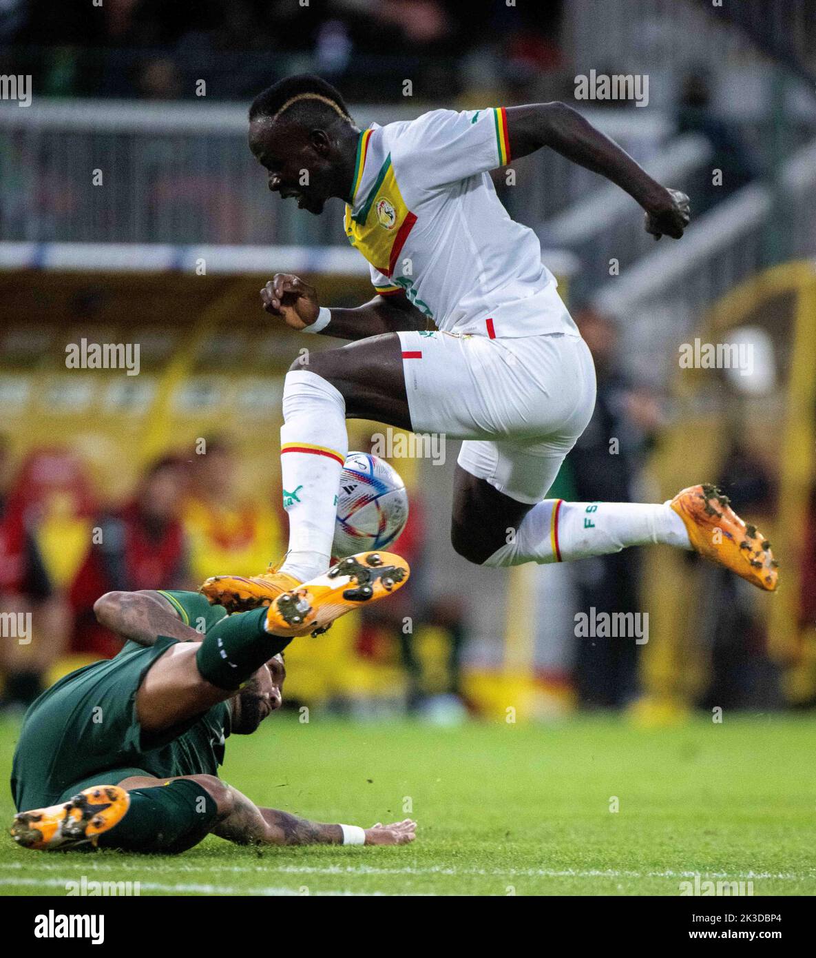 ORLEANS, FRANCE - SEPTEMBER 24: Sadio Mane of Senegal and Adrian Jusino ...