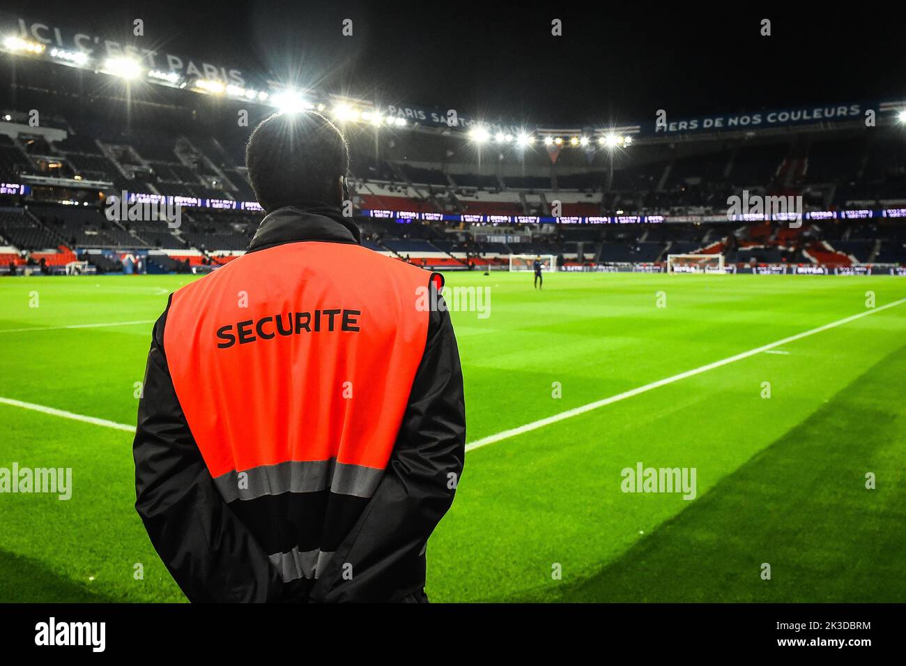 Illustration of a security guard during the French championship Ligue 1 ...