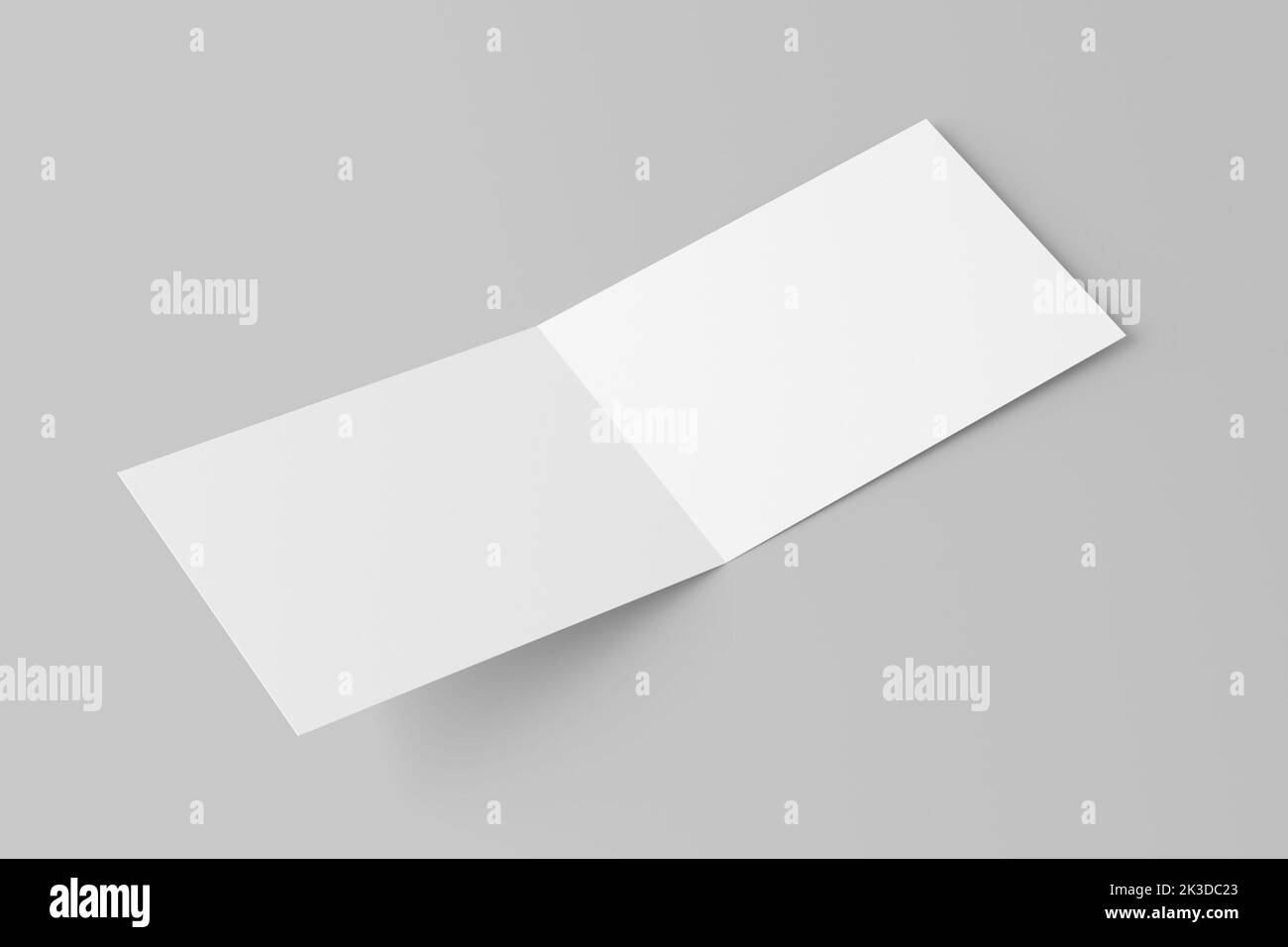 A4 A5 A6 Landscape Folded Invitation Card With Envelope 3D Rendering ...