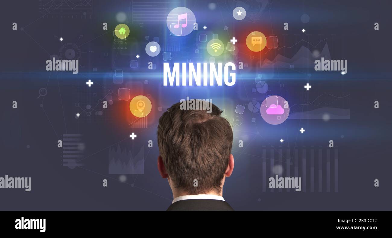 Rear view of a businessman Stock Photo - Alamy