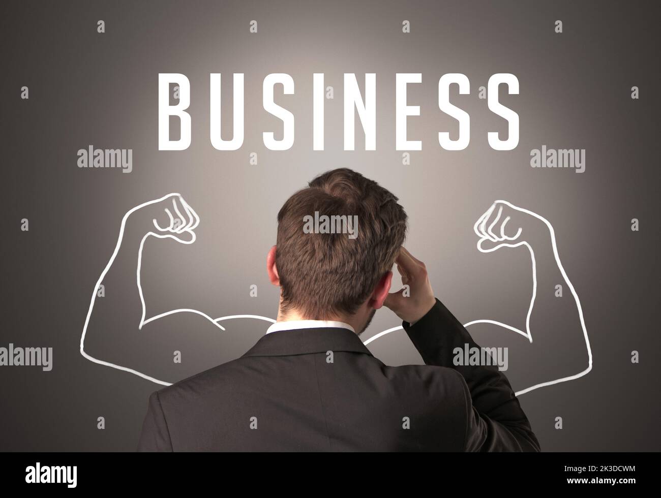 Rear view of a businessman, powerfull business concept Stock Photo - Alamy