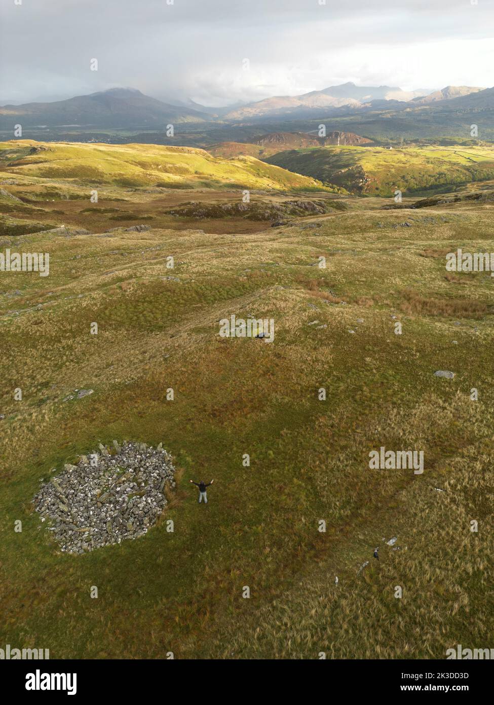 Autumn equinox at Bryn Cader Faner Cairn Circle. Snowdonia National ...