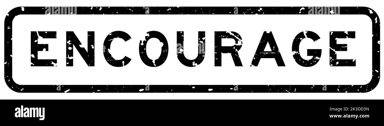 Grunge black encourage word square rubber seal stamp on white background Stock Vector Image ...