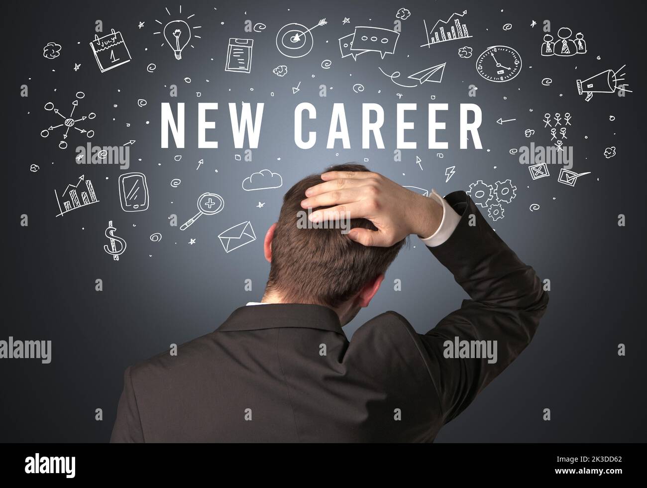 Rear view of a businessman Stock Photo - Alamy