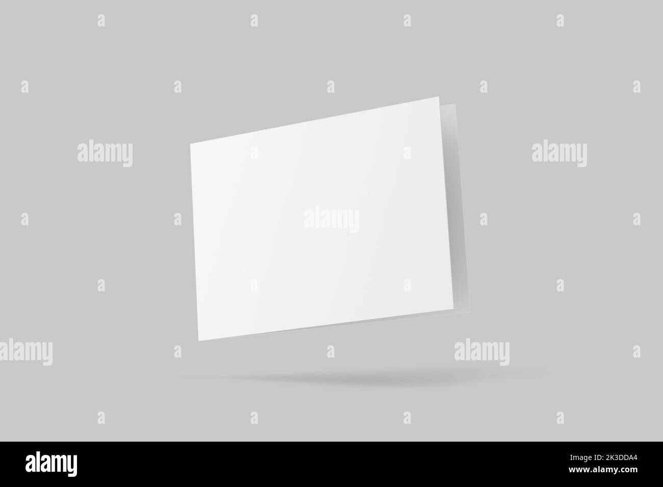 A4 A5 A6 Landscape Folded Invitation Card With Envelope 3D Rendering ...