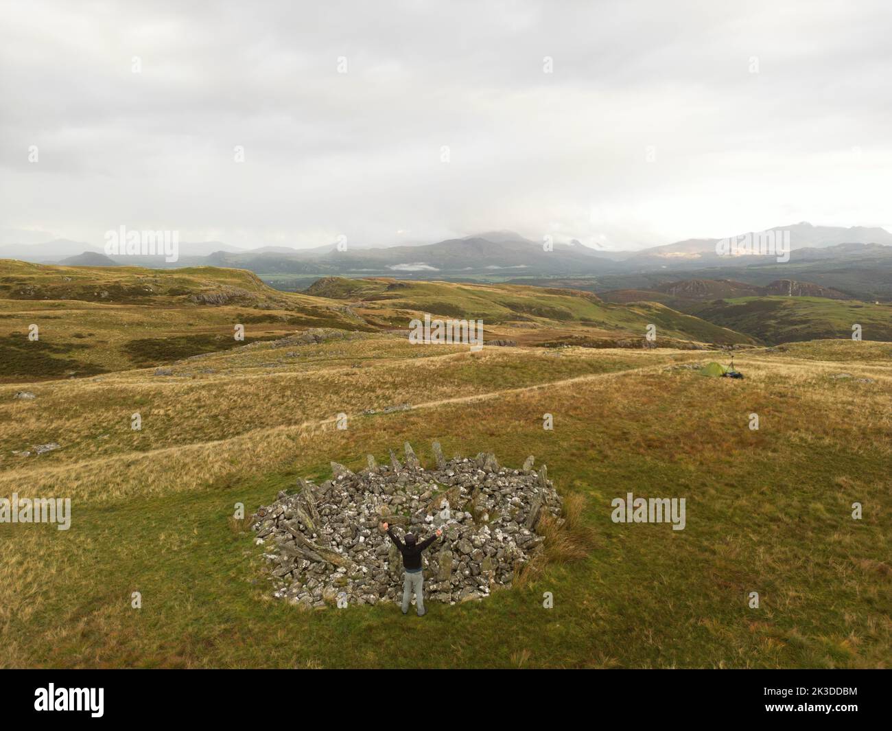 Autumn equinox at Bryn Cader Faner Cairn Circle. Snowdonia National ...