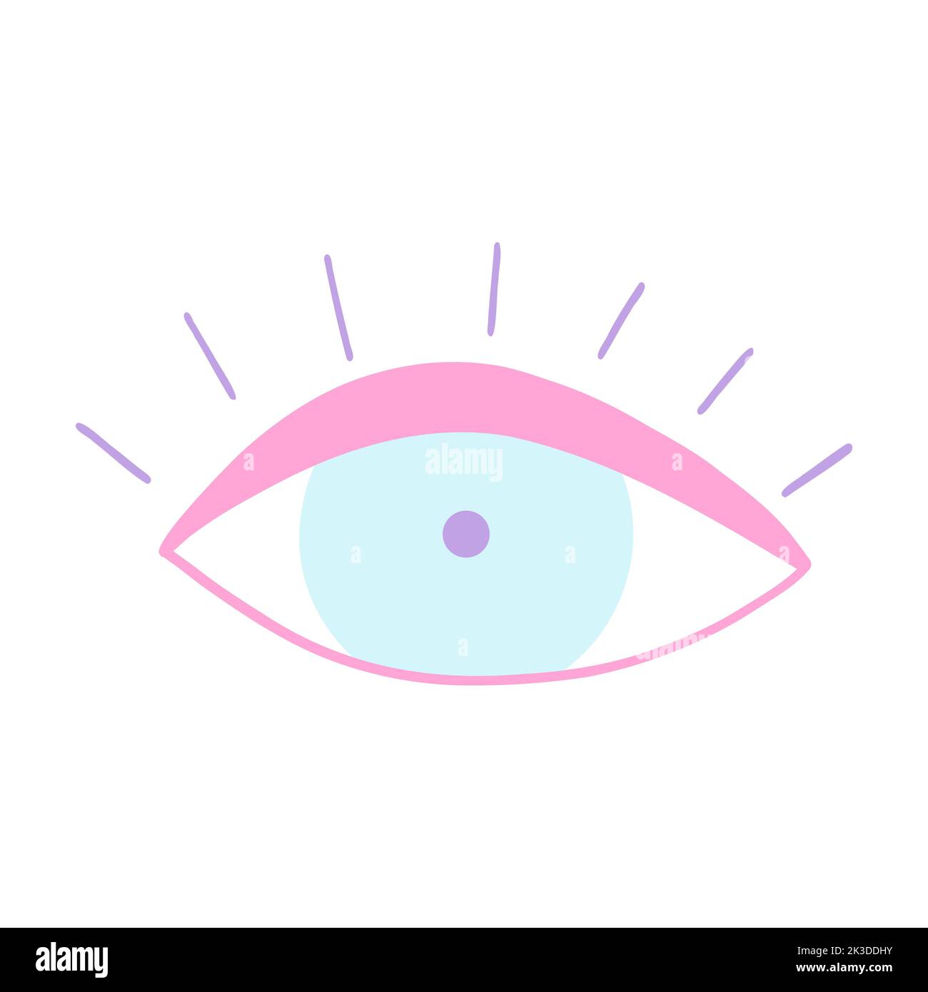 Mystical eye icon in cartoon retro style. Vector illustration of pop ...