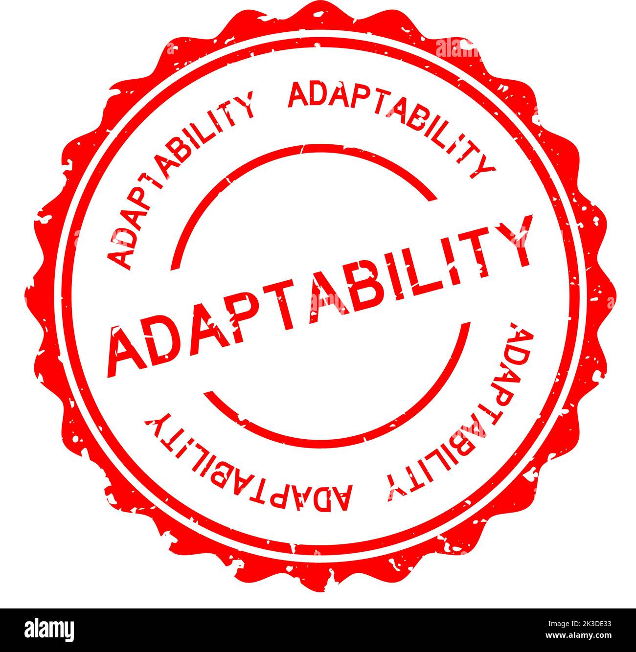 Grunge red adaptability word round rubber seal stamp on white background Stock Vector Image ...