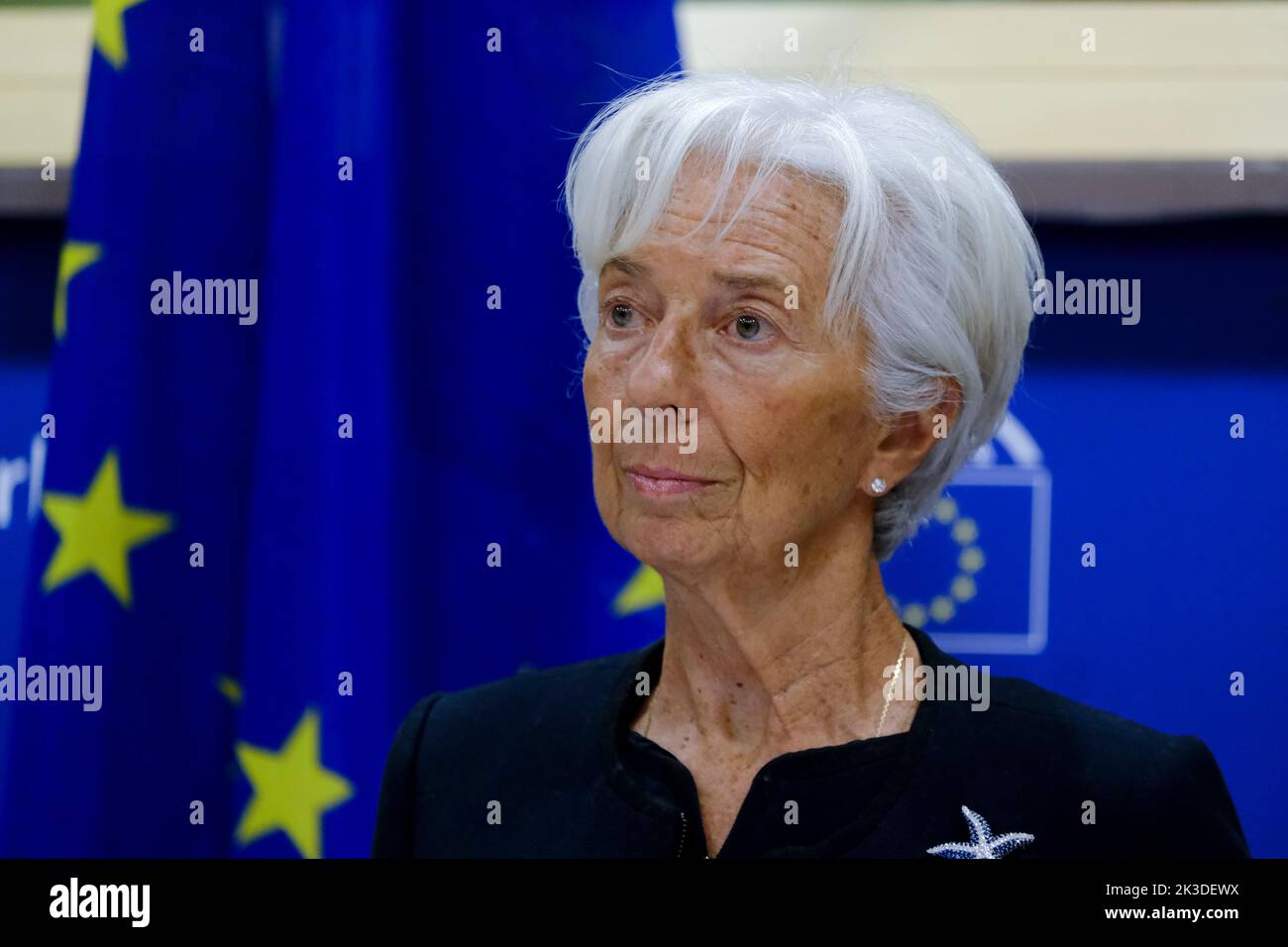 Brussels, Belgium. 26th Sep, 2022. President of European Central Bank ...