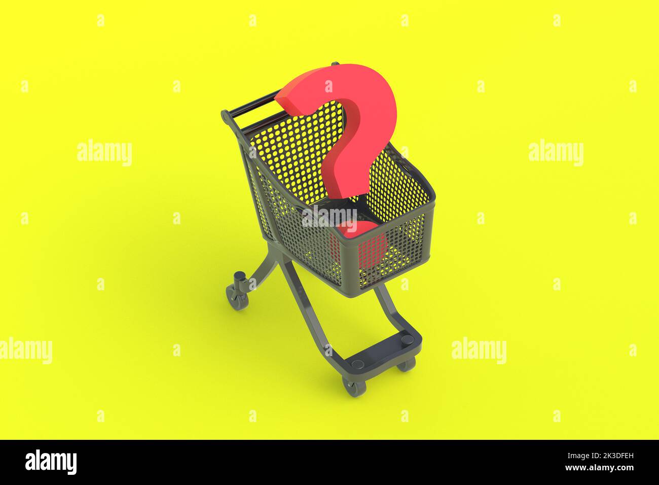 Shopping cart question mark 3d hi-res stock photography and images - Alamy