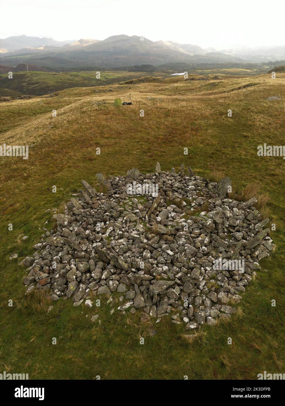 Autumn equinox at Bryn Cader Faner Cairn Circle. Snowdonia National ...