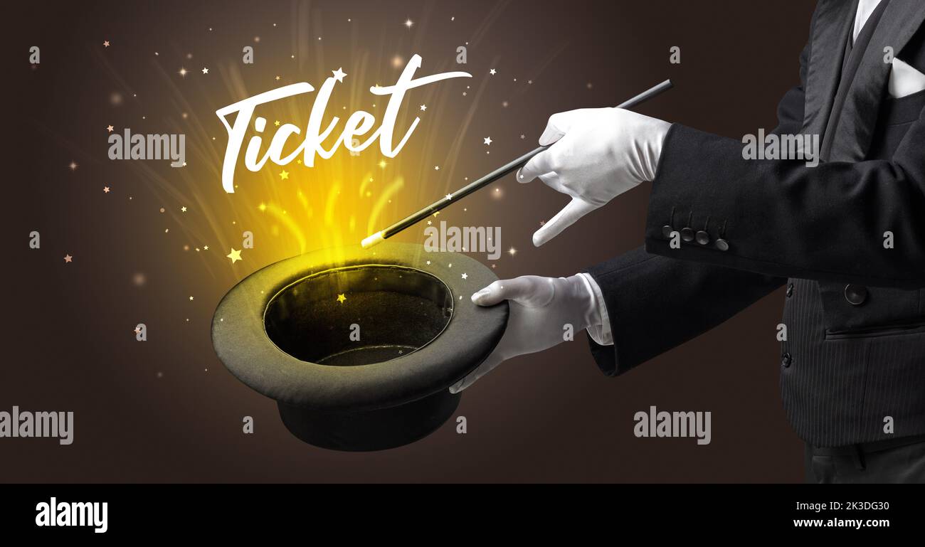 Old Magician is showing magic trick Stock Photo - Alamy
