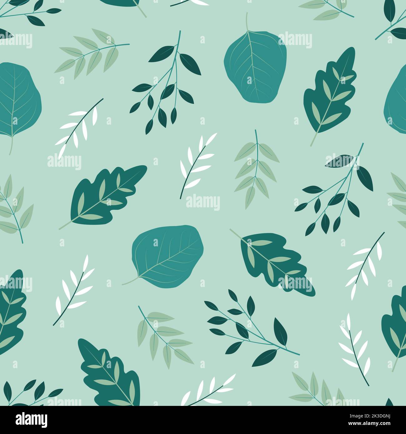 Elegant trendy floral seamless pattern design of branches and leaves ...