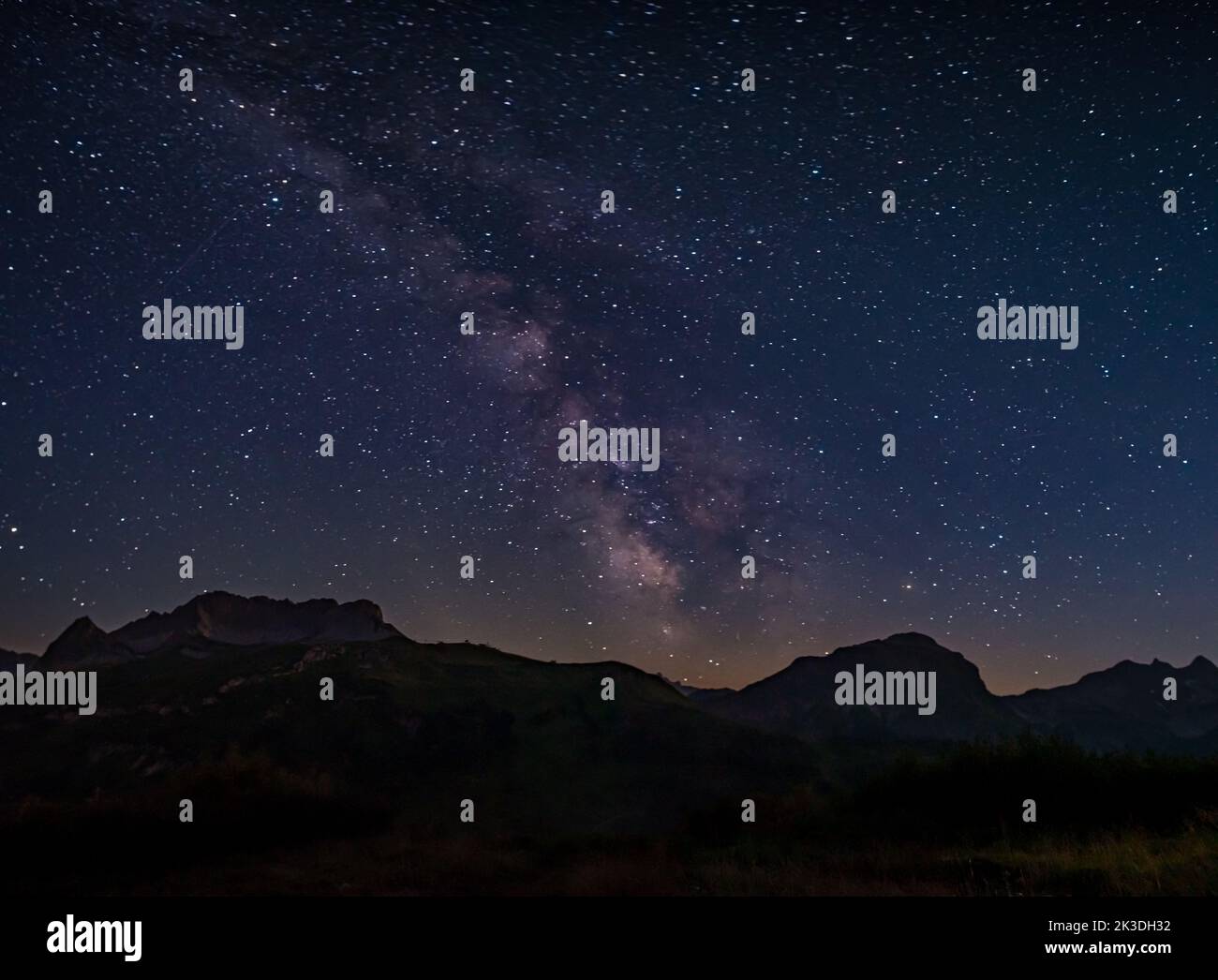 Beautiful starry clear sky with milky way galaxy in the mountains in ...