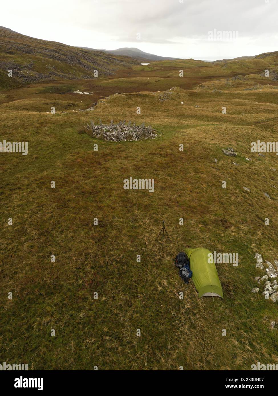 Autumn equinox at Bryn Cader Faner Cairn Circle. Snowdonia National ...
