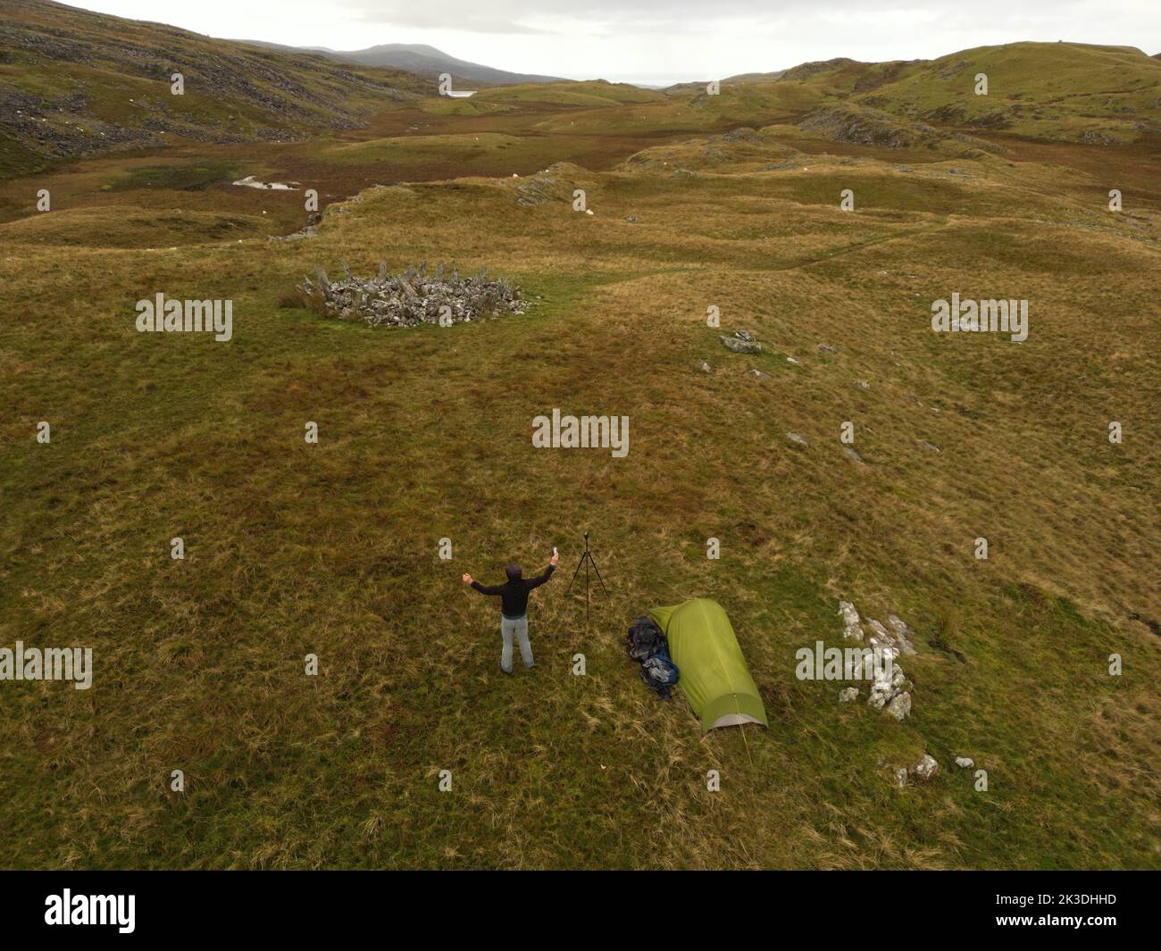 Autumn equinox at Bryn Cader Faner Cairn Circle. Snowdonia National ...