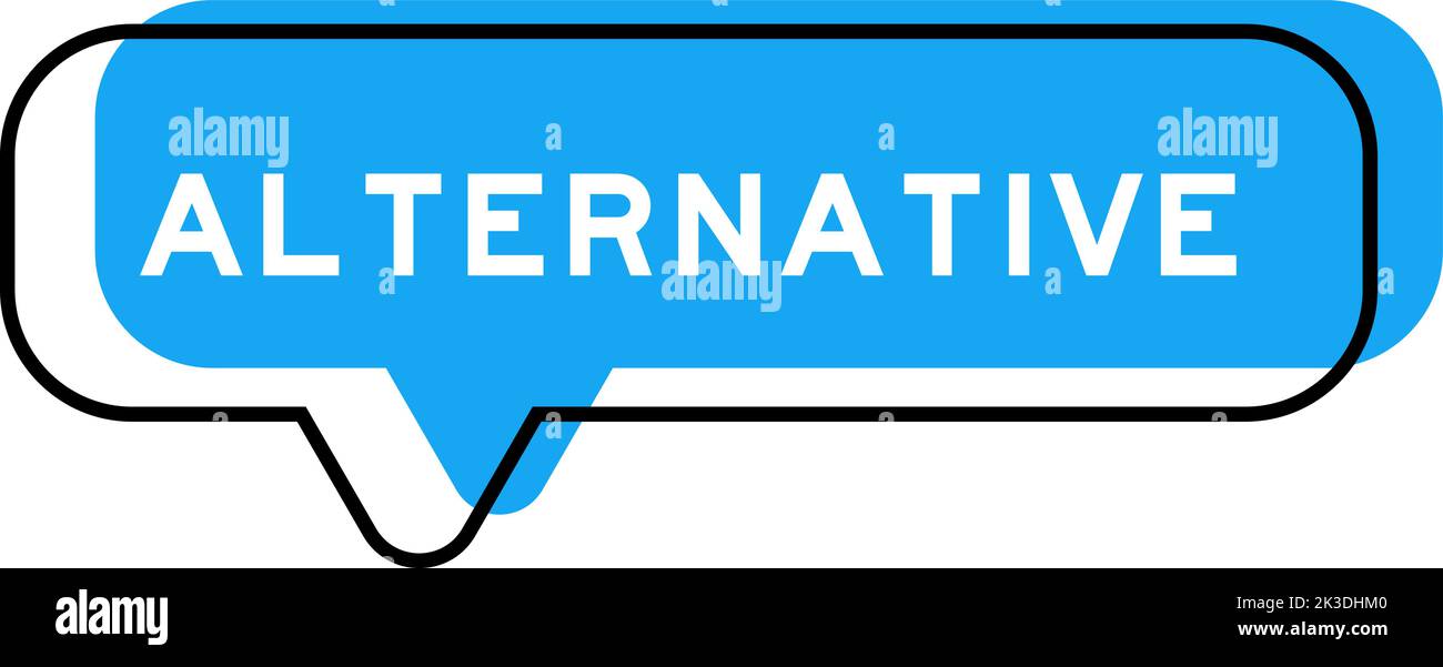 Speech banner and blue shade with word alternative on white background ...