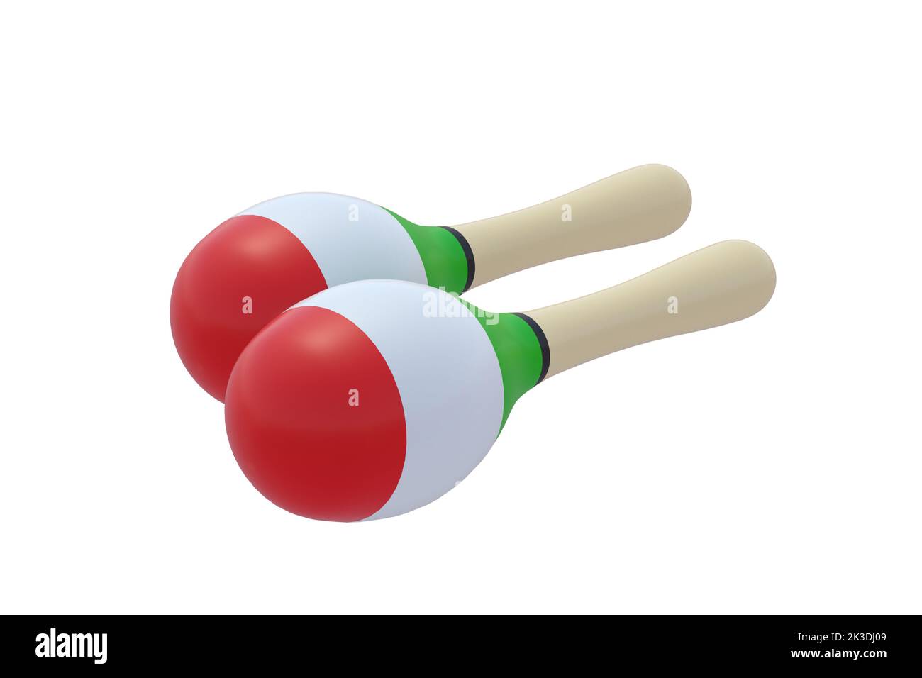 Mexican maracas isolated on white background. 3d render Stock Photo - Alamy
