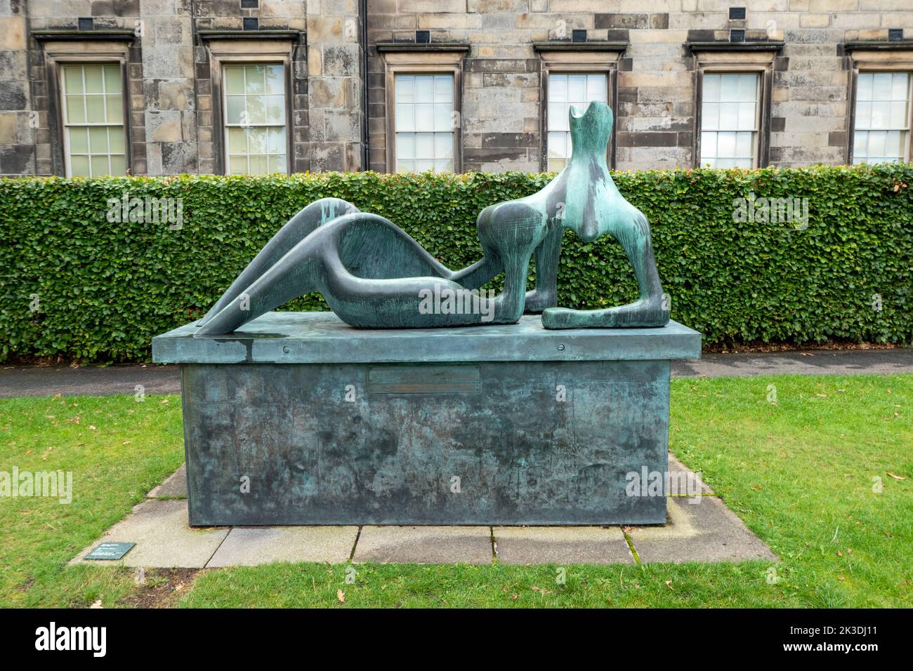Reclining Figure of Henri Moore in garden of Scottish National Gallery ...