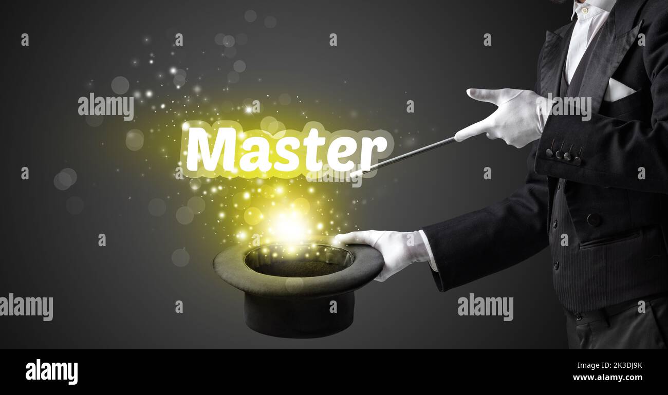 Illusionist is showing magic trick Stock Photo - Alamy